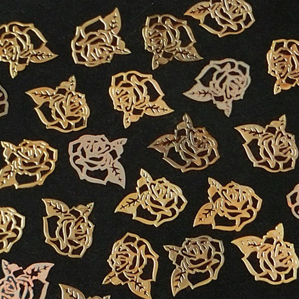 メタルパーツ バラB (ゴールド）30枚セット ★レジン＆ネイルに使える封入素材 樹脂・レジン ATELIER＊Nagi 通販 2780149 ...
