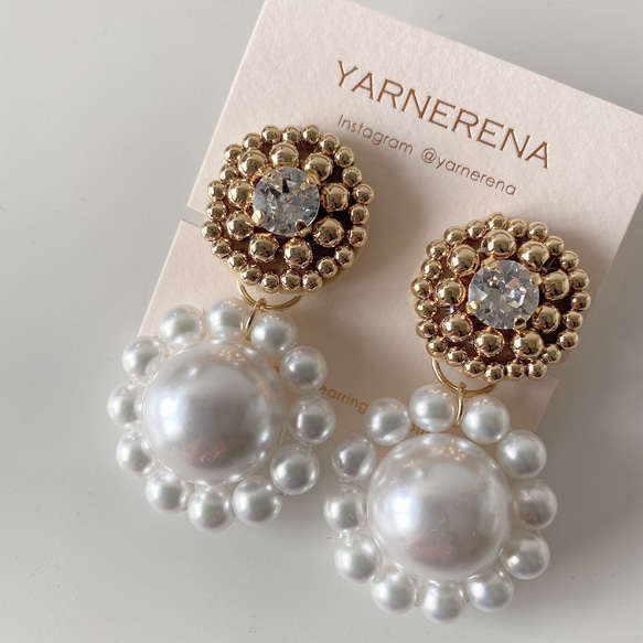 ＜再販・送料無料＞ Ballroom イヤリング・ノンホールピアス Yarnerena 通販｜Creema(クリーマ) 10202585