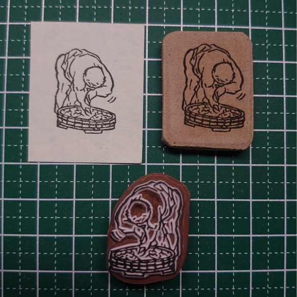 消しゴムはんこ☆北斎漫画 №18 はんこ・スタンプ MIKAX1108 通販｜Creema(クリーマ)