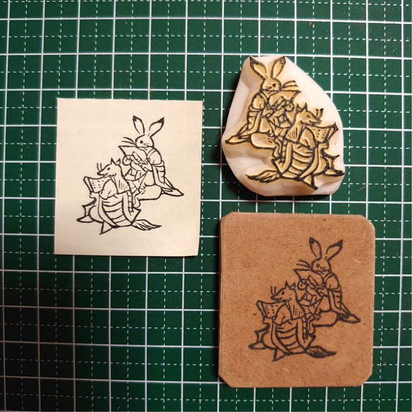 消しゴムはんこ☆鳥獣戯画 №7 はんこ・スタンプ MIKAX1108 通販｜Creema(クリーマ) 12703791