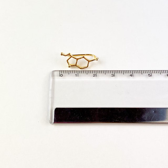 化学構造式記号のおもしろピアス [カラバリ2色 gold＆silver] 幸せホルモン・セロトニン ピアス（スタッド・一粒） オモロ雑貨店 ...