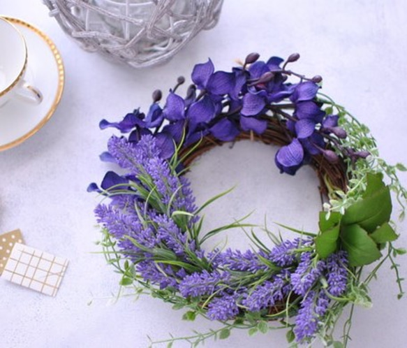年中飾れる！ラベンダーのリース リース Floral Millennium 通販｜Creema(クリーマ) 5655627