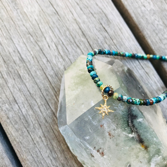 【4月誕生石】カラフルネックレス 〜クリソコラとダイヤモンドチャーム〜 送料無料 ネックレス・ペンダント Anne 通販 11611436 ...