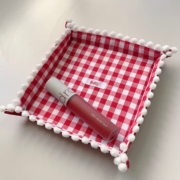 POM POM ACCESSORY TRAY ( RED ) 013-2 フリーボックス・小物入れ RiRi gingham 通販 ...