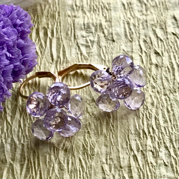 14kgf ピンク アメジスト オニオンカット ベリーピアス 2月 誕生石 ピアス（フック・チェーン） Jupitergogo 通販 ...