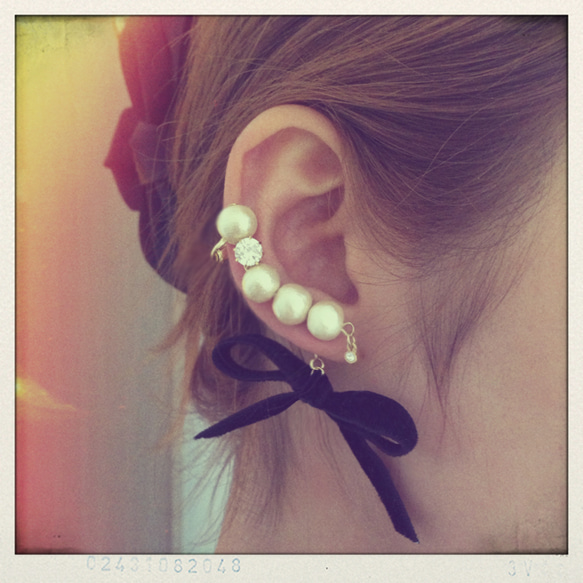 velvet ribbon earcuff イヤーカフ Amara 通販 333965｜Creema(クリーマ)