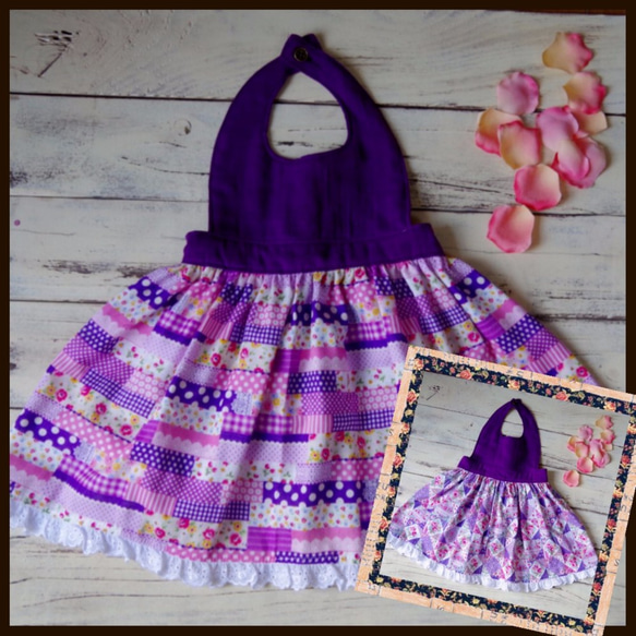 天使のドレスエプロン floral*purple スタイ・よだれかけ gipphel 通販 1708851｜Creema(クリーマ)