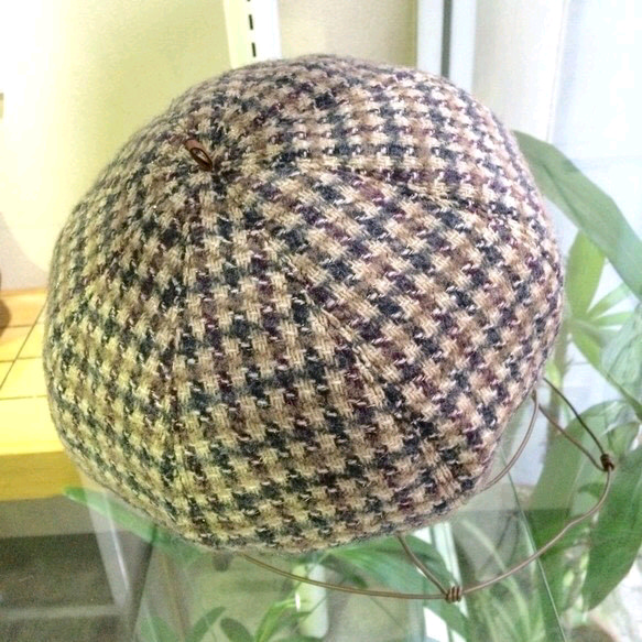 ＊8psワイドベレー ブラウンチェック＊019 ベレー帽・ハンチング piro-zzz 通販 1541983｜Creema(クリーマ)