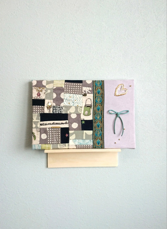 ファブリックパネル《GRAY》パッチワーク アートパネル ウォールパネル インテリア 雑貨 撮影背景 家カフェ 部屋 その他アート ...