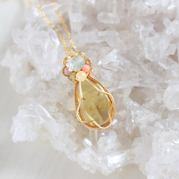 アンバーのネックレス ネックレス・ペンダント saya 2022/12/31閉店予定 通販｜Creema(クリーマ)