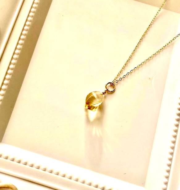 シトリン宝石品質ネックレス Cytrin necklace Jewely Condition（14kgf） N0014 ネックレス・ペンダント ...