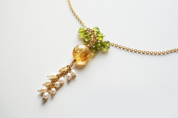 瑪格麗特 項鍊 黃水晶 Margalet Cytrin necklace N0012 項鍊 Granthule 的作品｜Creema
