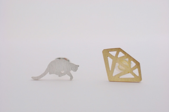 Neko & Diamond ピアス 【adamant032Pi】 ピアス（その他） DaDa silver works 通販 571588 ...