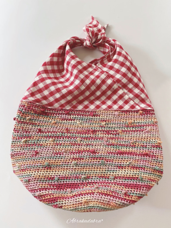 ラフィス あづま袋手提げ(ギンガムチェック赤) かごバッグ abrakadabra＊ 通販｜Creema(クリーマ) 11611637
