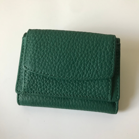 新作品 数量限定 グリーン 緑系 イタリアンレザー 牛革 本革 三つ折り財布&コンパクト ミニ財布 大人気商品 三つ折り財布 ...