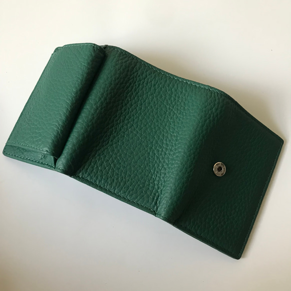 新作品 数量限定 グリーン 緑系 イタリアンレザー 牛革 本革 三つ折り財布&コンパクト ミニ財布 大人気商品 三つ折り財布 ...
