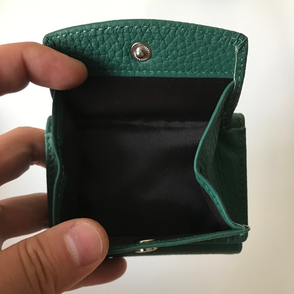 新作品 数量限定 グリーン 緑系 イタリアンレザー 牛革 本革 三つ折り財布&コンパクト ミニ財布 大人気商品 三つ折り財布 ...