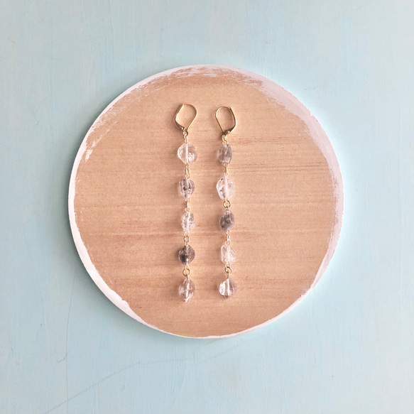 gorori 耳飾り(ハーキマーダイヤモンド) ピアス（フープ） meary works 通販｜Creema(クリーマ) 12647908