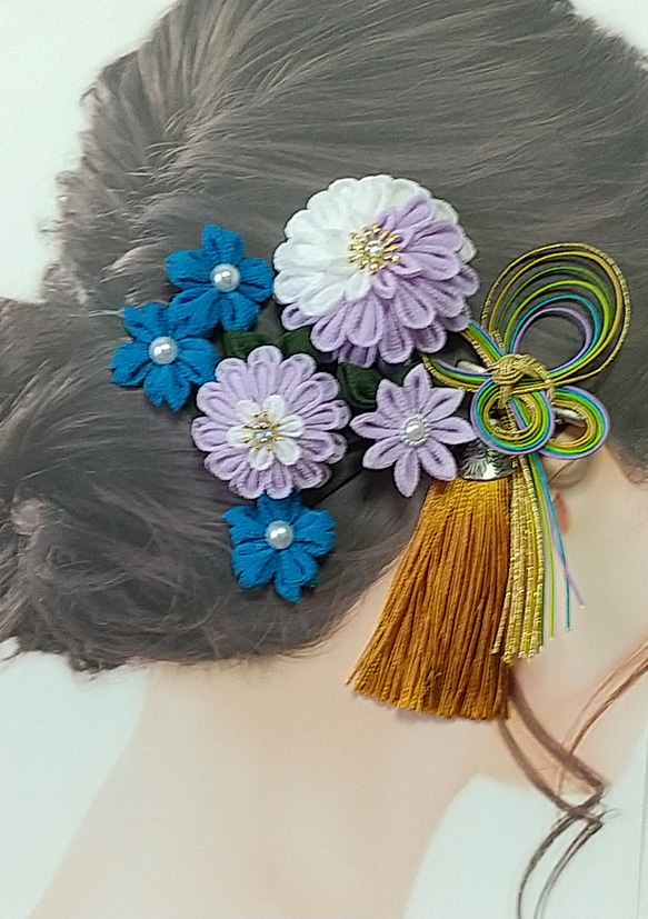 つまみ細工 成人式 卒業式 結婚式 ウェディング 袴 前撮り 髪飾り ヘッドドレス（アクセサリー） 紅蓮 通販 12668435｜Creema ...