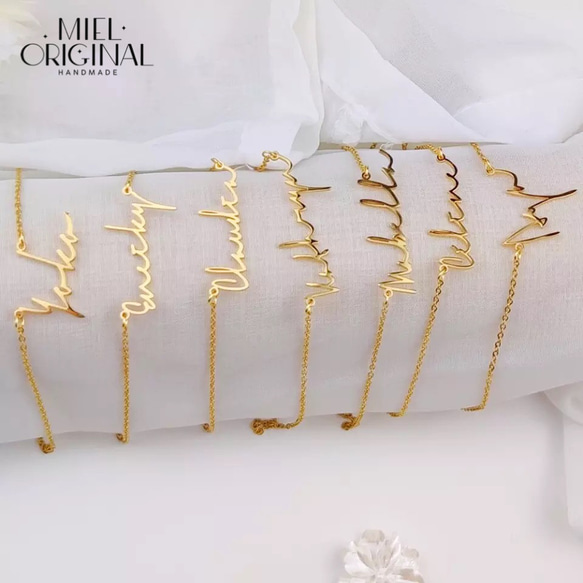 名入れ 手書き風 筆記体 シンプル イニシャル カスタムネックレス ネームネックレス 名前入り ネックレス・ペンダント ⚠️納期変更 ...