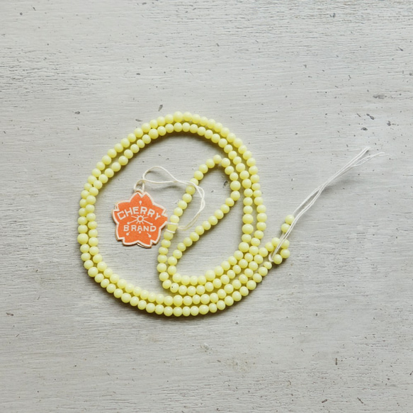 日本製 1950s ガラスビーズ ”チェリーブランド” ラウンド ミルキーイエロー 2.5～3mm (25個) ビーズ Migrate 通販 ...