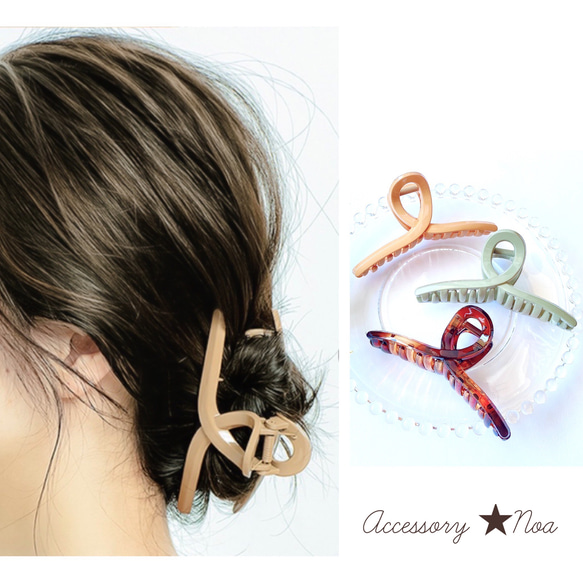 アプリコット★ バンスクリップ ヘアクリップ ヘアクリップ・バナナクリップ accessory★Noa 通販 12680066｜Creema ...
