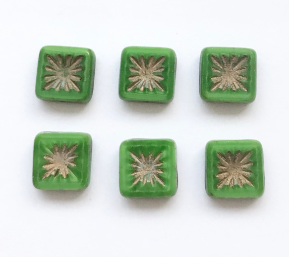 【再販】チェコビーズ テーブルカットスクエア(グリーン系) ビーズ Lotus 通販 12703450｜Creema(クリーマ)
