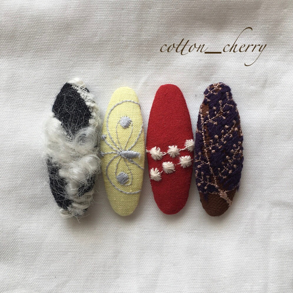 パッチンピン ♡ ミナペルホネン ヘアピン cotton_cherry 通販 12681178｜Creema(クリーマ)