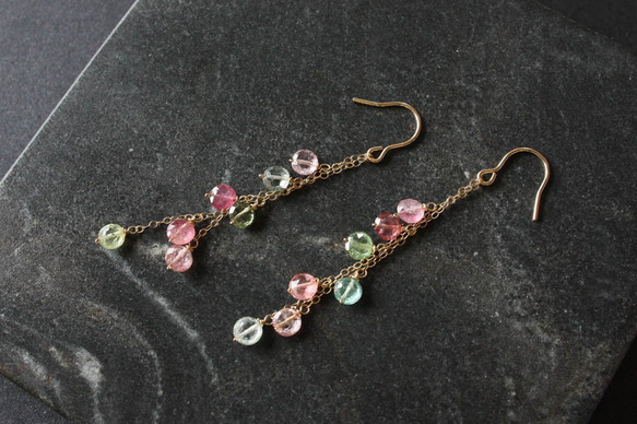 No. 781 マルチカラートルマリンのピアス ピアス（フック・チェーン） Regulus regulus 通販｜Creema(クリーマ)