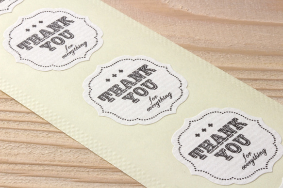 【30片】ヴィンテージ風シール（ホワイト・ブルー・ピンク）30㎜ サンキュー・ジャストフォーユー G025-030 シール だいし屋 通販 ...