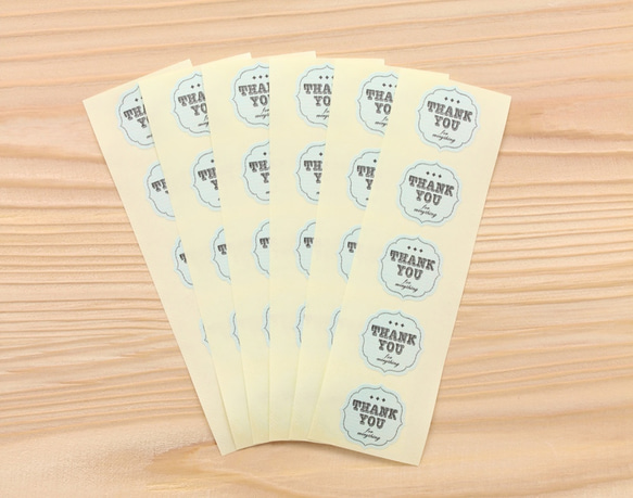【30片】ヴィンテージ風シール（ホワイト・ブルー・ピンク）30㎜ サンキュー・ジャストフォーユー G025-030 シール だいし屋 通販 ...