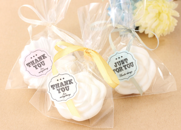 【30片】ヴィンテージ風シール（ホワイト・ブルー・ピンク）30㎜ サンキュー・ジャストフォーユー G025-030 シール だいし屋 通販 ...