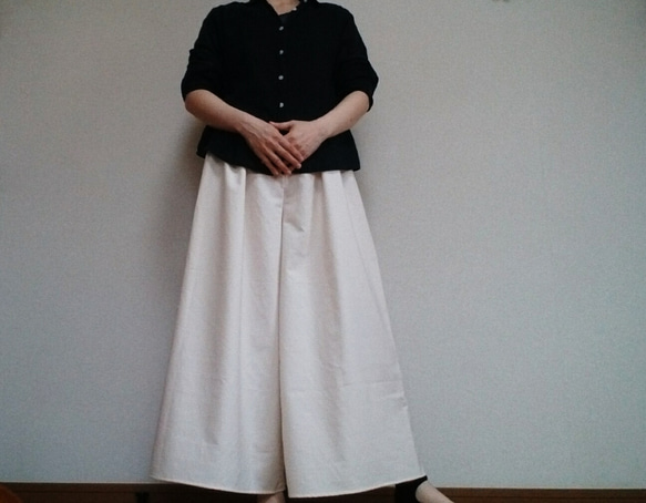 ガウチョパンツ生なりコットン丈長めウエストゴム タイトスカート プリエ 通販 2273302｜Creema(クリーマ)