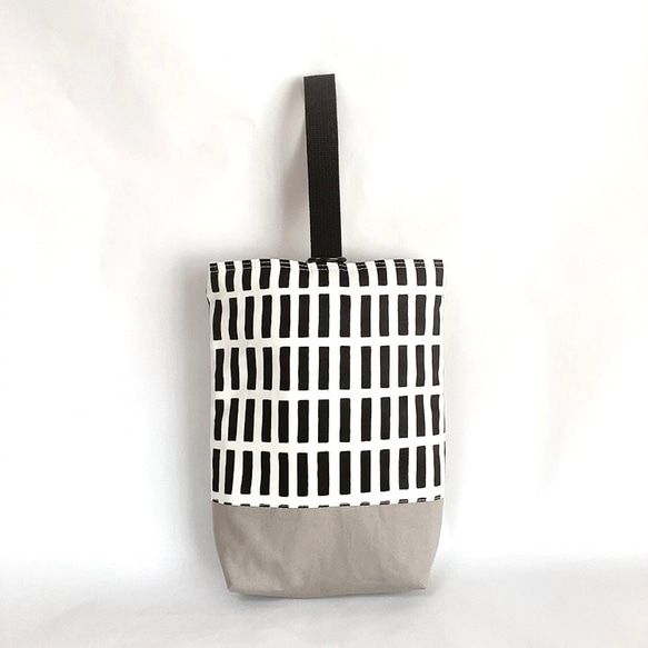 上履き袋 格子モノクロ×グレー [受注製作] 上履き袋 poppy【入園入学グッズのお店】 通販 12829575｜Creema(クリーマ)