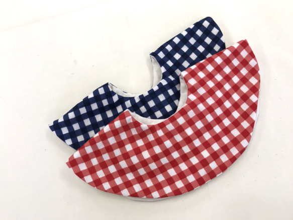 《再販》チェックスタイ(レッド・ブルー) スタイ・よだれかけ chiii-n 通販｜Creema(クリーマ) 8035419