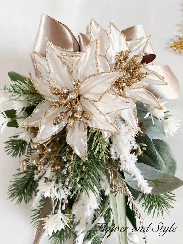 現品限り 毎年飾飾れる ポインセチア アーティフィシャルフラワー 造花 クリスマス スワッグ Flower and Style 通販 ...