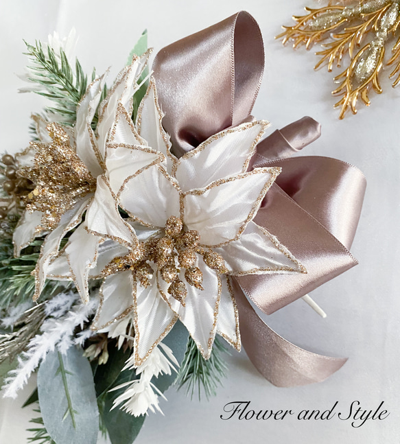 現品限り 毎年飾飾れる ポインセチア アーティフィシャルフラワー 造花 クリスマス スワッグ Flower and Style 通販 ...