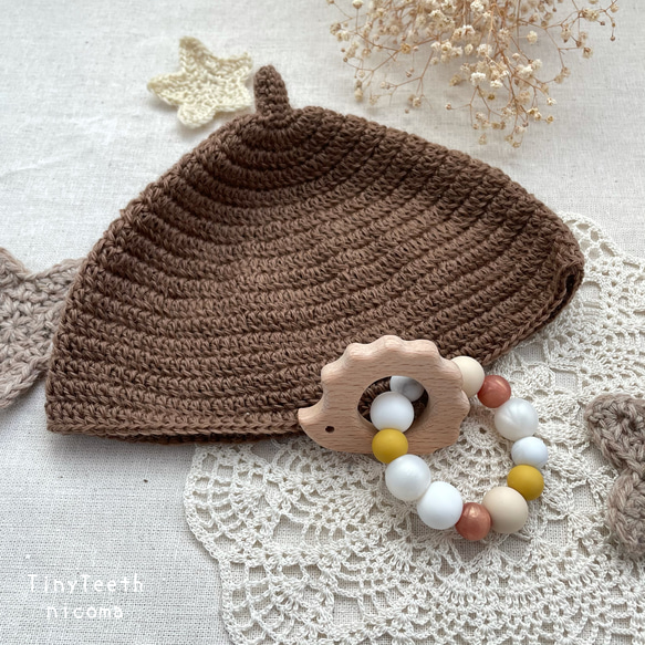 どんぐり帽子と歯固め＊TinyTeeth おもちゃ・人形 Puu na puu a 通販｜Creema(クリーマ) 11613453