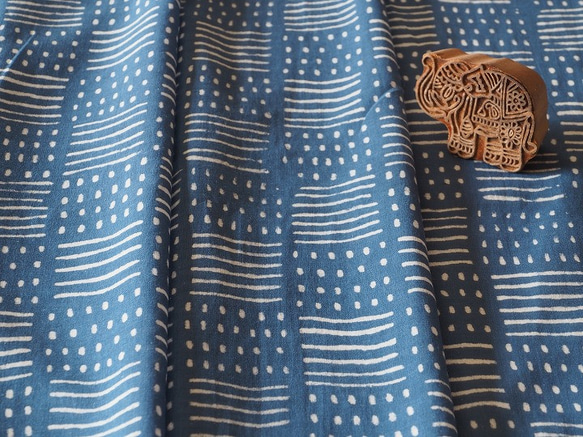 インド更紗ハンドブロックコットン FIC1125 生地 kain kain 通販 11611397｜Creema(クリーマ)