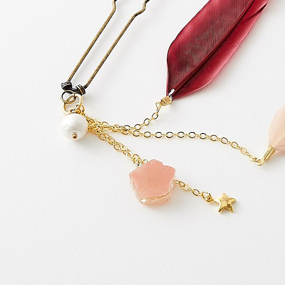 【SALE】フェザー＆レジン＆コットンパールがポイント♪かんざし かんざし Braganza 通販｜Creema(クリーマ) 3911587