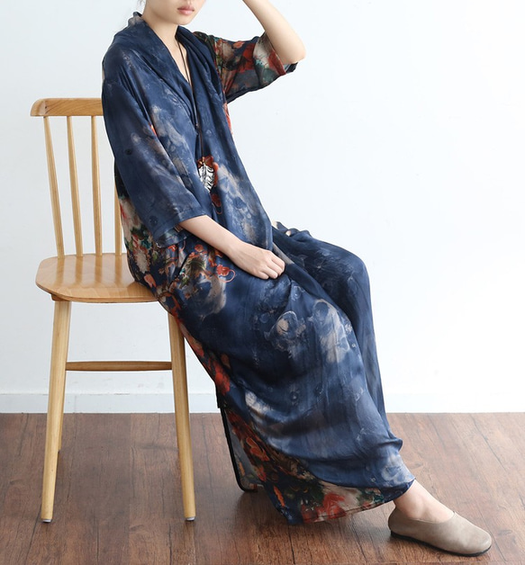 プリントロングワンピース we-128 ワンピース Weaver’s 通販 12048279｜Creema(クリーマ)