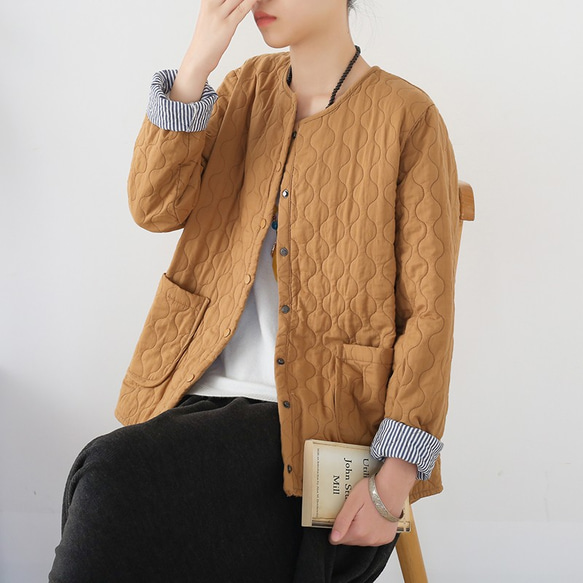 【即納】ワンピスカートパンツ何にでも合うキルティングジャケット オーカー ジャケット Weaver’s 通販 12670792｜Creema ...