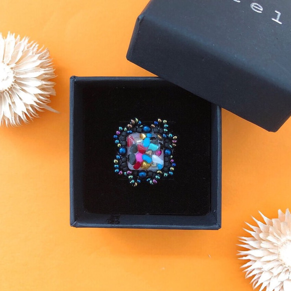 おもちゃみたいな大人の指輪【スクエア】大人ポップ リング ビーズ 花 フラワー カラフル 個性的 レトロ 指輪・リング freelyフリーリー ...