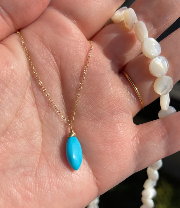 k14gf キングマンターコイズ 一粒ネックレス ネックレス・ペンダント sango 通販 11612023｜Creema(クリーマ)