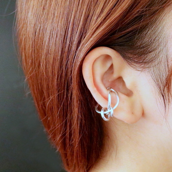 イヤーカフ クロスラインサークル Silver925 シルバーイヤーカフ（125） イヤーカフ atelier plant 通販 ...
