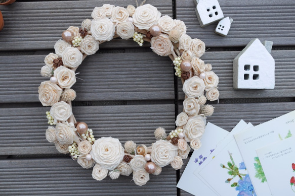 Marry Me ひのきローズリース ウェルカムボード Artlover's Home 通販｜Creema(クリーマ) 3974511