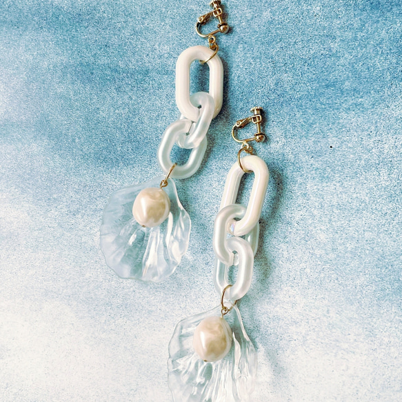 マーメイドの大ぶりイヤリング イヤリング・ノンホールピアス KOR+U 通販 12147517｜Creema(クリーマ)