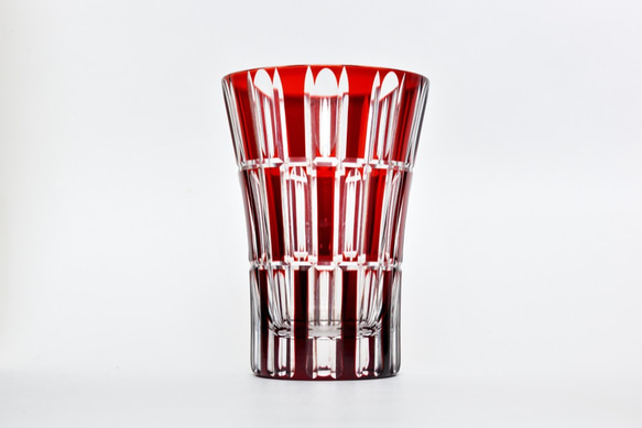 江戸切子 タンブラー 赤 縦細市松 グラス 江戸切子専門店 煌粋 通販 11602672｜Creema(クリーマ)