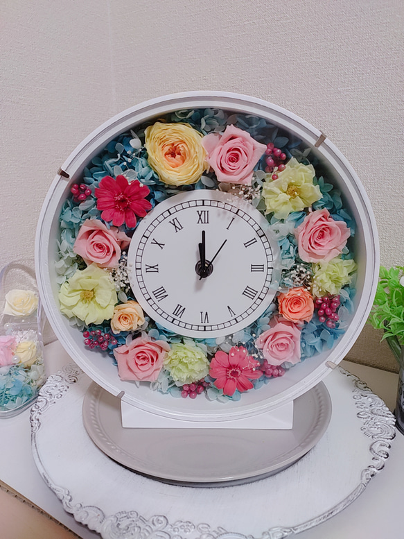 【オーダー承ります】プリザーブドフラワー 花時計 プリザーブドフラワー よぴちゃん 通販 12355010｜Creema(クリーマ)