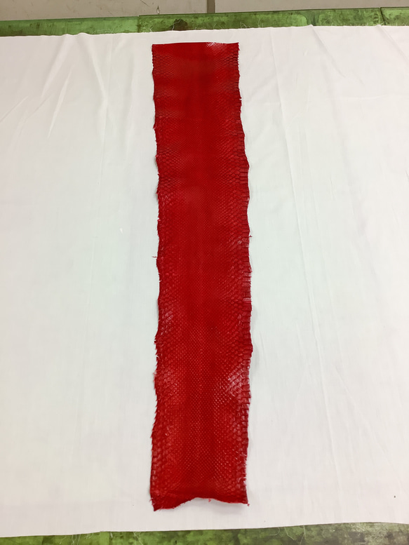 パイソン皮 赤 切り皮 その他素材 レザーメイトさとう 通販｜Creema(クリーマ) 12643670